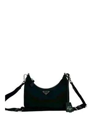 Prada Saffiano Trimmed Re Nylon Re Edition 2005 Satchel - Black