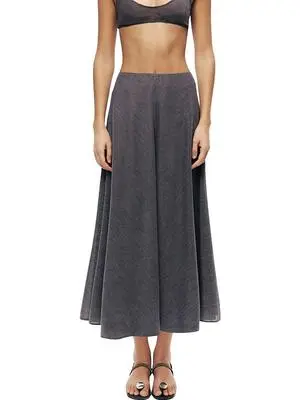 NOCTURNE Flowing Midi Skirt - Grey