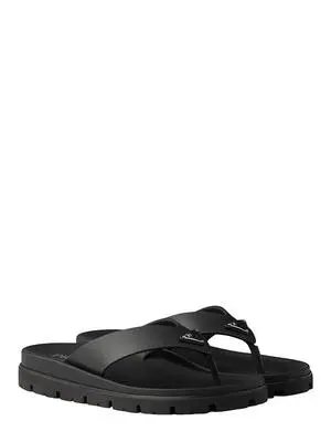 Prada Rubber Thong Sandals With Lug Sole - Black