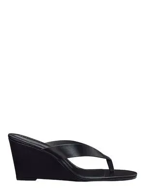 REFORMATION Thong Wedge Sandals - Black