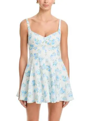 LoveShackFancy Nabi Linen Dress - Blue Marina