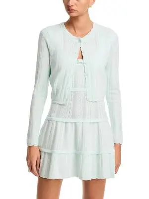 LoveShackFancy Loveshackfancy Nadiya Cardigan Dusty Lagoon