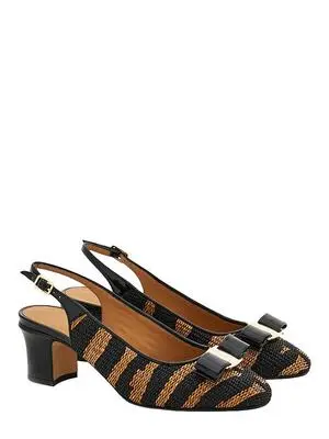 FERRAGAMO Vetty 55 Slingback Pumps - Nero