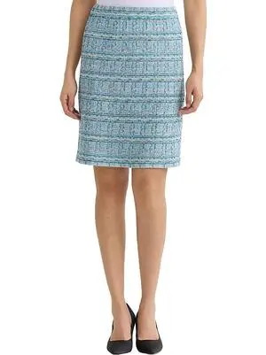 Ming Wang Tweed Knit Straight Skirt - Serene,nebula,limestone,black,white