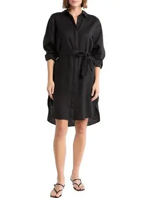 JAMES PERSE Linen Shirtdress - Black