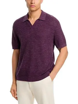 Theory Brenan Polo In Neo Pacific Linen - Grapevine