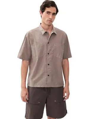 Norse Projects Mols Tencel Short Sleeve Shirt - Walnut