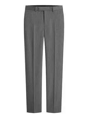 Dior Tailored Striped Virgin Wool, Cotton, And Cashmere Twill Pants - Gray Striped Virgin Wool, Cotton And Cashmere Twill