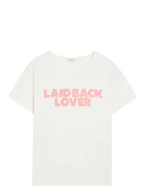 SECOND / LAYER Laidback Lover Printed Cotton T-shirt - Cream