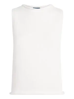 Polo Ralph Lauren Linen-cotton Blend Fine Knit Sweater Vest - White