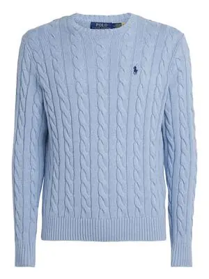 Polo Ralph Lauren Cotton Cable-knit Crewneck Sweater - Blue