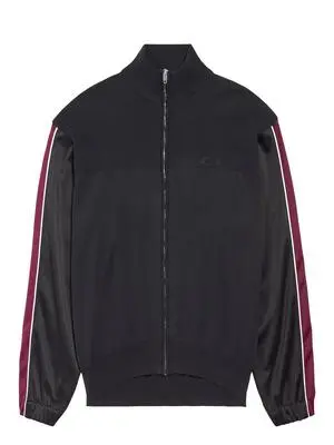 Balenciaga Hybrid Zip-up Jacket With Sporty Stripes - Grey
