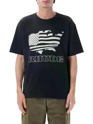 Rhude Graphic-print Logo-print T-shirt - Black