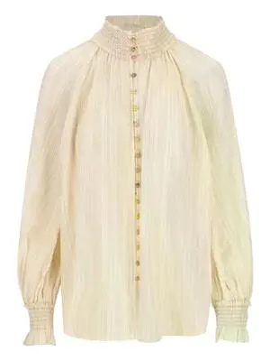 Zimmermann Aster Metallic Stripe Shirt - Neutrals