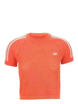 Adidas Crochet Knit Trefoil T-shirt - Orange