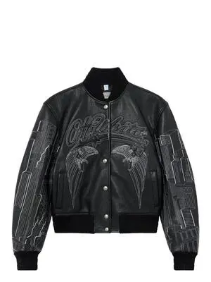 OFF-WHITE Off-White Calf Leather Bomber Jacket