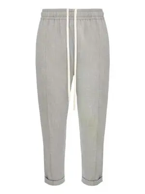 HAMZA Textured Drawstring Trousers - Grey