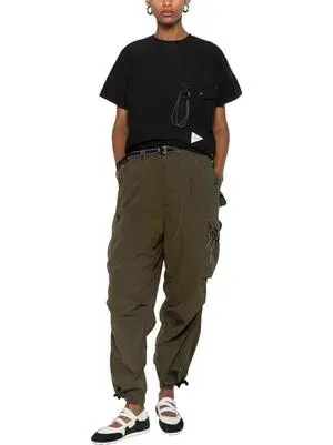 AND WANDER Belted Cargo Trousers - Green