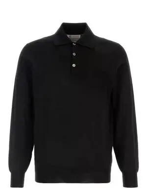 Brunello Cucinelli Long-sleeved Cotton Polo Shirt - Black