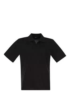 Herno Open-collar Jersey Polo Shirt - Black