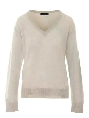 Fabiana Filippi Sequin Embellished V-neck Sweater - Grey