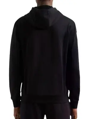 EA7 Emporio Logo Print Drawstring Hoodie - Black