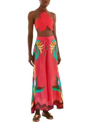 Farm Rio FARM RIO Wide-Leg Pants Red