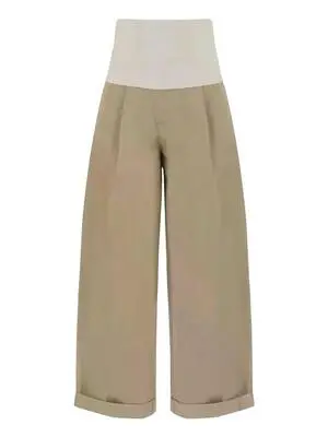 DARKPARK Wendy Pleated Turn-up Trousers - Neutrals