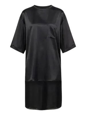 DARKPARK Asymmetric Satin Blouse - Black
