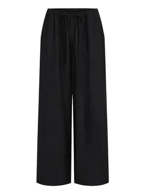 TOTEME Drawstring Waist Wide-leg Trousers - Black