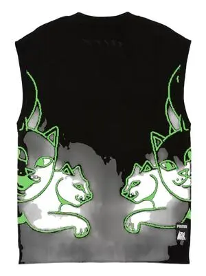 PUMA Ripndip X Graphic Print V-neck Vest - Black