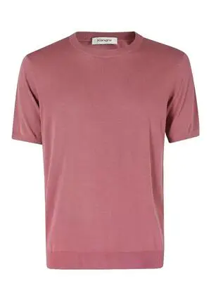 KANGRA Crew Neck Knitted T-shirt - Pink