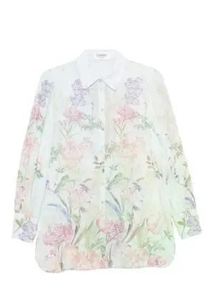 Charo Ruiz Ibiza Aster Floral Print Shirt - Blue