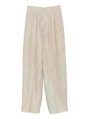 Max Mara Fonte Pinstripe Pleated Trousers - Neutrals