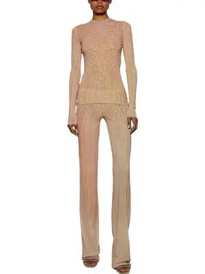 JEAN PAUL GAULTIER Spiral Print Crewneck Top - Neutrals