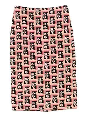 Prada Jacquard Cloqué Floral Pencil Skirt - Pink