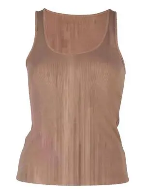 L'Agence L'Agence Adira Ribbed Tank Top Brown