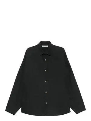 Fear Of God Logo-embroidered Press-stud Overshirt - Black