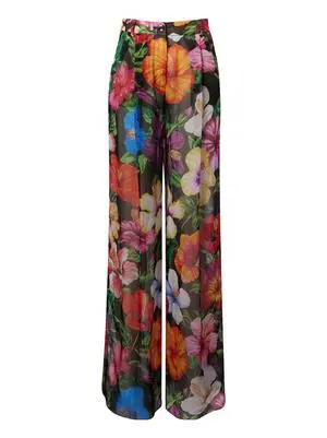 Dolce & Gabbana Floral Silk Chiffon Wide-leg Pants - Multicoloured