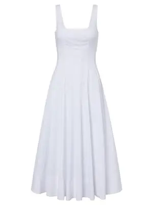 STAUD Staud Wells Cotton Poplin Midi Dress