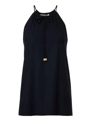 Dorothee Schumacher Halterneck Top With Self-tie Collar - Black