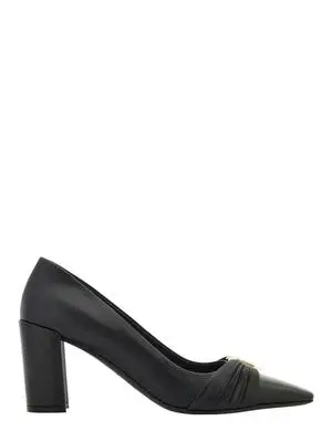 FERRAGAMO Gancini Embellished Block Heel Pumps - Black