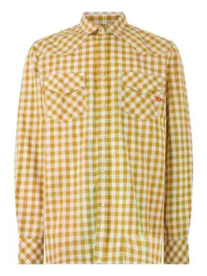 DIESEL® Checked Long-sleeve Shirt - Yellow