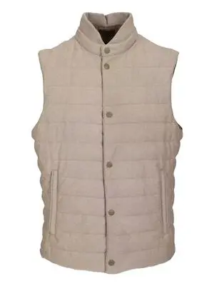 Fedeli Quilted High-neck Gilet - Neutrals