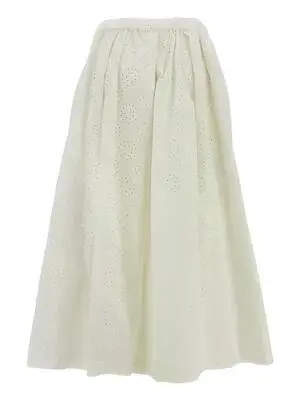 Comme Des Garçons Broderie Anglaise Wide-leg Trousers - Neutrals