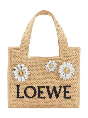 Loewe Loewe Paula's Ibiza Embellished Raffia Top-Handle Bag Beige