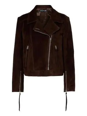 TOM FORD Suede Biker Jacket - Brown