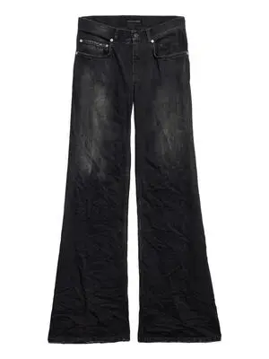 Balenciaga Wide Leg Cotton Denim Jeans - Black