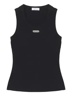 Alexander McQueen Ribbed Placket Tank Top - Black