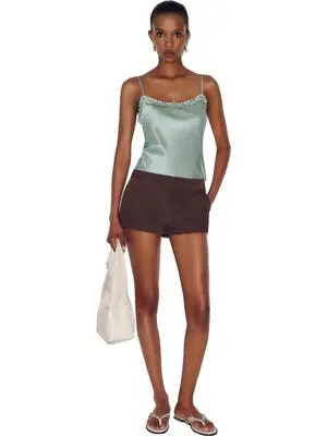 REFORMATION Kristen Silk Top - Green